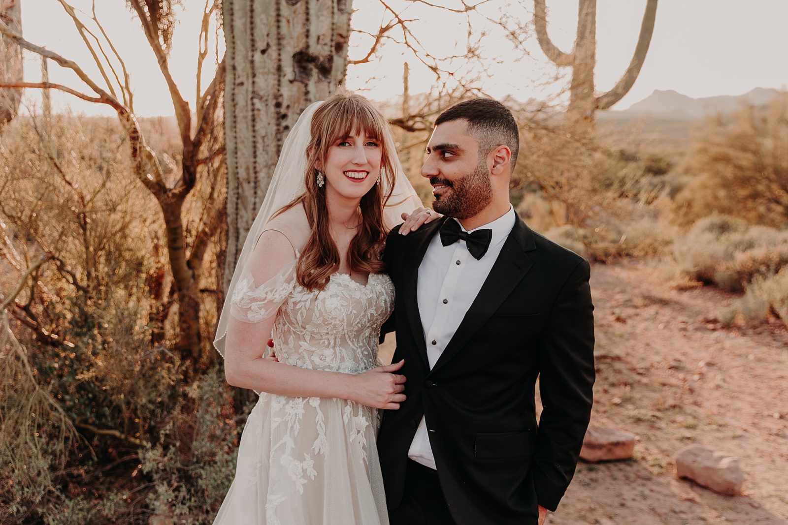Hasanain and Katie's Wedding Session in the Superstition Desert